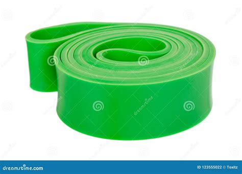 Green Resistance Band For Fitness Sport Isolated On White Background