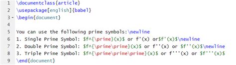 How To Use Prime Symbols In Latex
