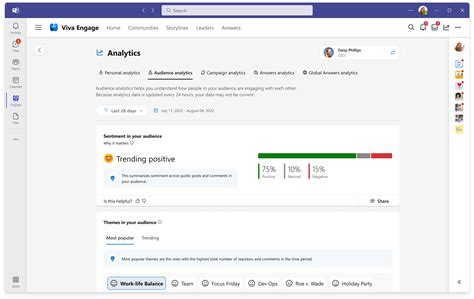 在 viva engage 中查看和管理分析 microsoft learn