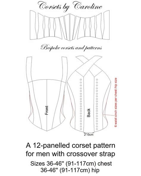 Male Corset With Rear Crossover Strap Digital Pattern