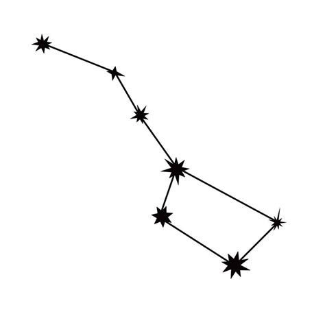 Big Dipper Constellation Simple Doodle Vector Illustration Ursa Major And Minor Astronomy