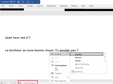setting default language in set proofing language is not working