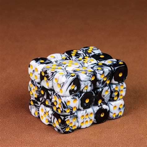 Black And White Mini D6 Dice 25 Pcs