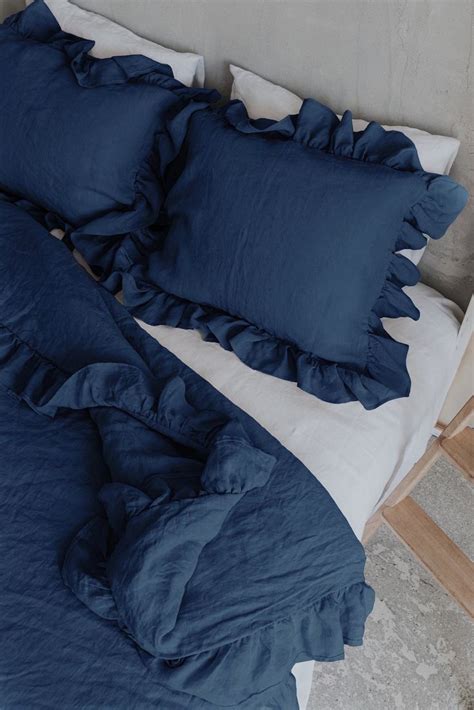 Ruffle Pillowcases Set Of 2 From Stonewashed Natural Linen