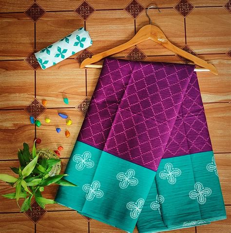 Pure Mul Cotton Hand Block Priny Saree With Blouse Fab Persona