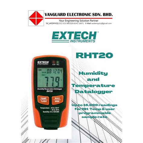 Extech Humidity And Temperature Datalogger Rht20 Shopee Malaysia