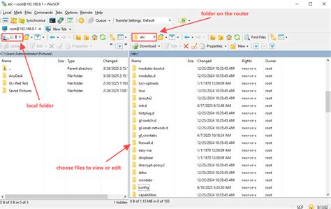 use winscp to modify files glet router docs 4
