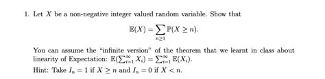 Solved 1 Let X Be A Non Negative Integer Valued Random