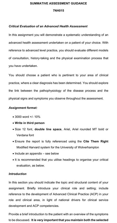 7nh015 Summative Assessment Guidance Master Level 7 Essay Assignment Answers Help Ask