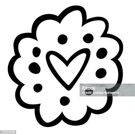 흰색 배경에 쿠키의 손으로 그린 윤곽선 벡터 일러스트 레이 션 아이콘 메뉴 스티커 기호 로고 카드 라벨 포스터 배너 색칠에 적합합니다 개념에 대한 스톡 벡터 아트 및 기타