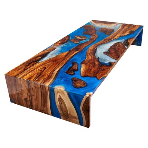 Walnut Epoxy Resin River Dining Table For Sale At 1stdibs Epoxy Resin