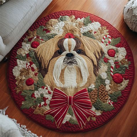 Regal Shih Tzu Quilted Round Mat Ncu0hh1100 Vantique