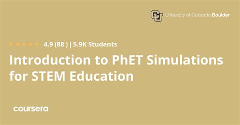 Introduction To Phet Simulations For Stem Education Coursera