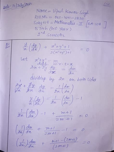 062 1641 2820 Vipul Kumar Singh Mathematics Ba 108 Pdf