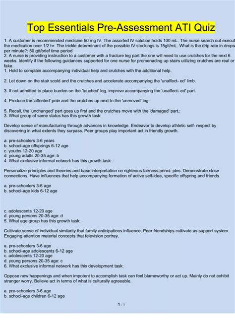 Capstone Fundamentals Pre Assessment Ati Quiz Questions With 100 Correct Answers Verified