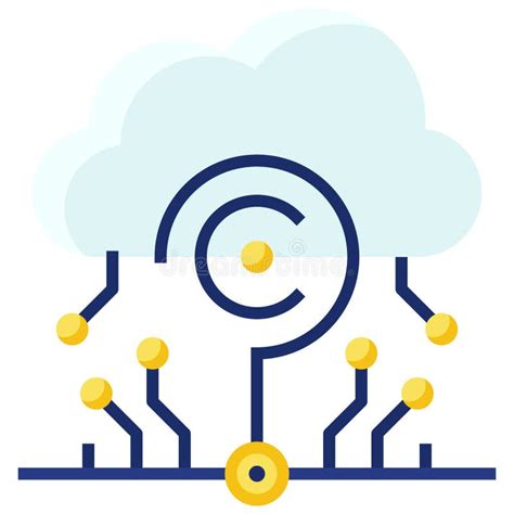 Computing Cloud Icon Blockchain Related Vector Illustration Stock