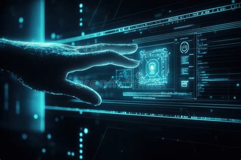 A Hand Reaches For A Screen Displaying Settings And Security Icons Symbolizing Interaction With