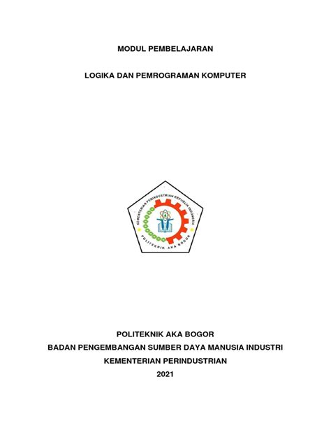 Modul Logika Pemrograman Komputer 1 Pdf Komputer Teknologi And Rekayasa