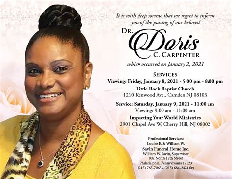 Obituary Doris C Carpenter All Around Pennsauken