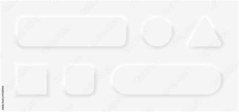 Neumorph Button D Circle Square Triangle Neumorph Button With Shadow Badge For Ui Isolated