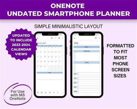 Digital Planner Onenote Onenote Planner Undated Onenote Digital Planner Digital Planner Phone