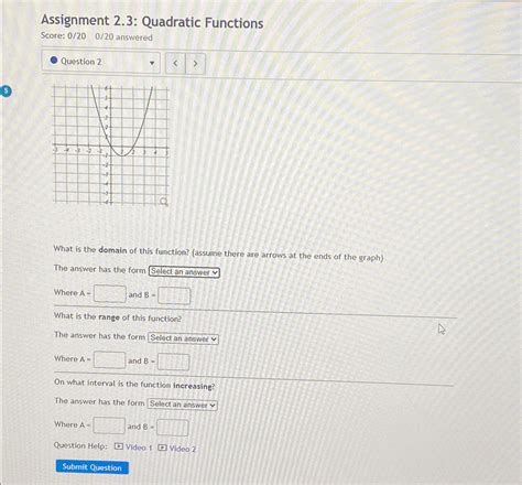 Solved Assignment Quadratic Functions NScore Chegg