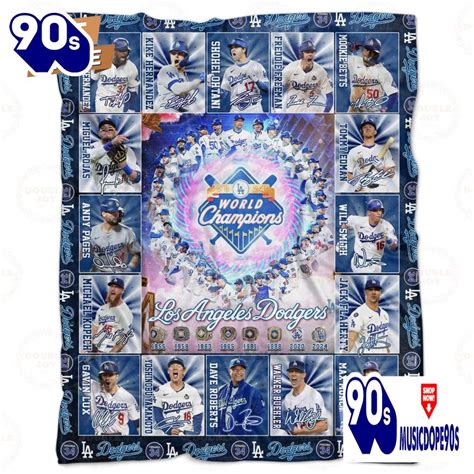 2024 La Dodgers World Champions Fleece Blanket Musicdope90s