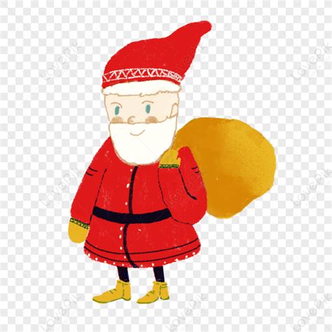 크리스마스 일러스트 패키지를 들고 산타 클로스선물머리 Png 일러스트 무료 다운로드 Lovepik