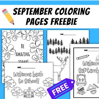 September Back To School Coloring Pages Freebie Tpt