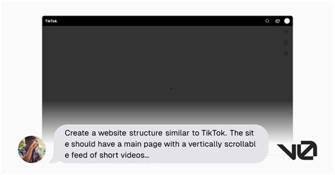 create a website structure similar to tiktok the site should have a