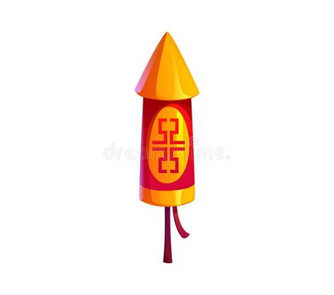 Bright Firework Rocket With A Chinese Symbol Stock Vector Illustration Of Celebrate Explosion