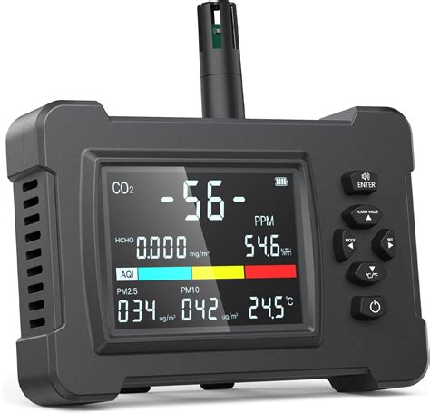 空氣品質監測器 aiment 升級高精確度感測器 co2 偵測器 8 合 1 多功能空氣品質偵測器 適用於 co2