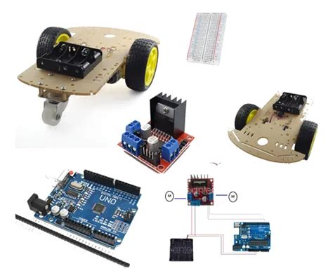 Kit Chasis 2 Ruedas Con Puente H Y Arduino Smd Cuotas Sin Interés