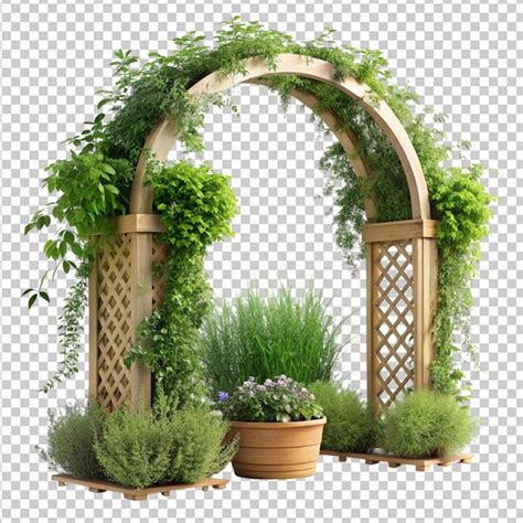 Premium PSD Cute Herb Garden Arch On Transparent Background