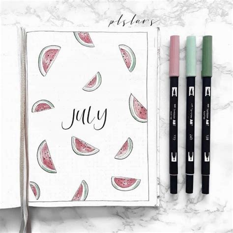 55 Stunning Watermelon Bullet Journal Ideas My Inner Creative