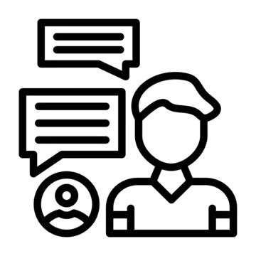 Discussion Line Icon Vector, Discussion Icon, Business, Businessman PNG and Vector with ...