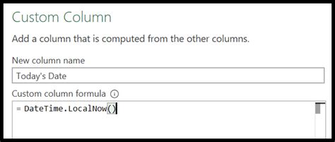 Get Today S Date In Power Query Formulas And Functions