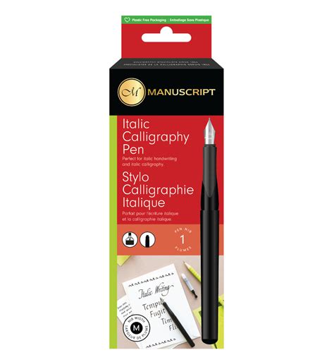 Manuscript Italic Nib Pen Ink Set Left Hand