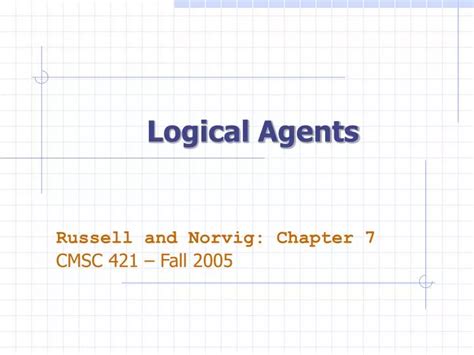 PPT Logical Agents PowerPoint Presentation Free Download ID