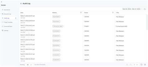 monitor automate activities in audit log