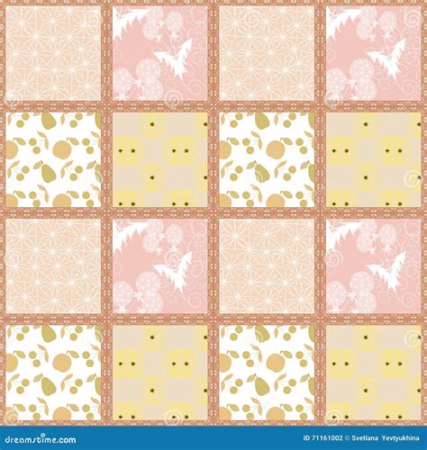 Patchwork Seamless Floral Pattern Light Background Stock Illustration Illustration Of Creative