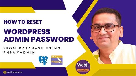 how to reset wordpress admin password from database using phpmyadmin