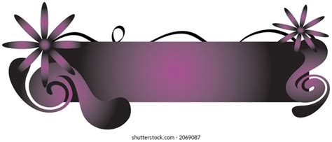 Vector Purple Black Floral Banner Background Stock Vector Royalty Free