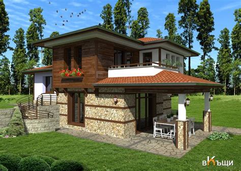 Идеен проект на вила в традиционен стил край с Пещера общ Земен Списание Жилища публикува