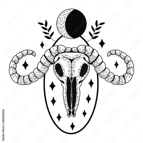 Vector Realistic Animal Scull With Horns Eps 10 Illustration Can Be