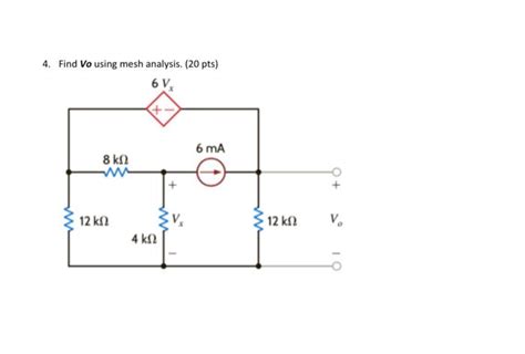 solved 4 find vo using mesh analysis 20 pts