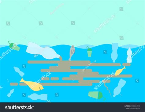 Waste Sea Ocean Illustration Vector Stock Vector Royalty Free Shutterstock