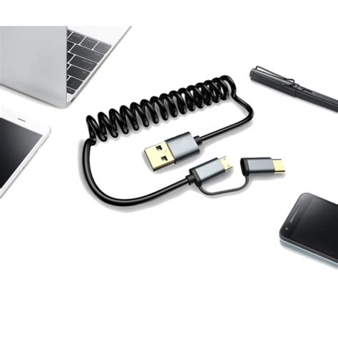 Buy Wholesale China 2 In 1 Usb Type C Micro Usb Retractable Cable Multiport Usb Cable At