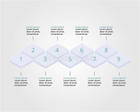 Curve Square Chart Of Timeline Template For Infographic Presentation Template With 9 Element For