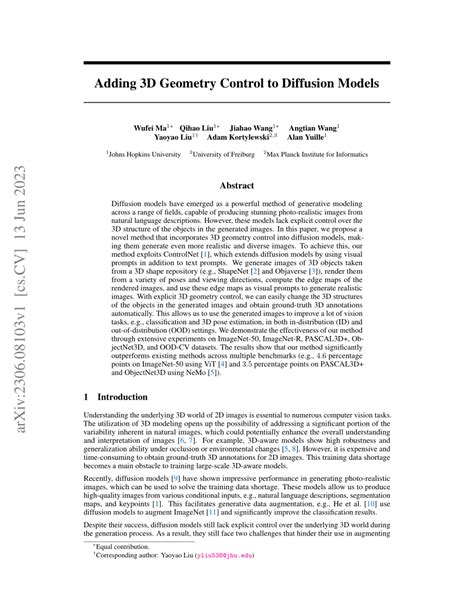 Pdf Adding 3d Geometry Control To Diffusion Models